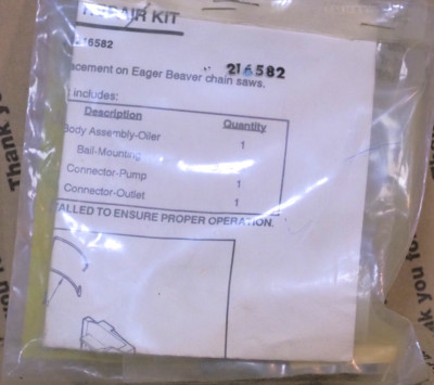 MCCULLOCH Chainsaw OIL PUMP kit 216582 fits 100 series 100S 160S NOS ...