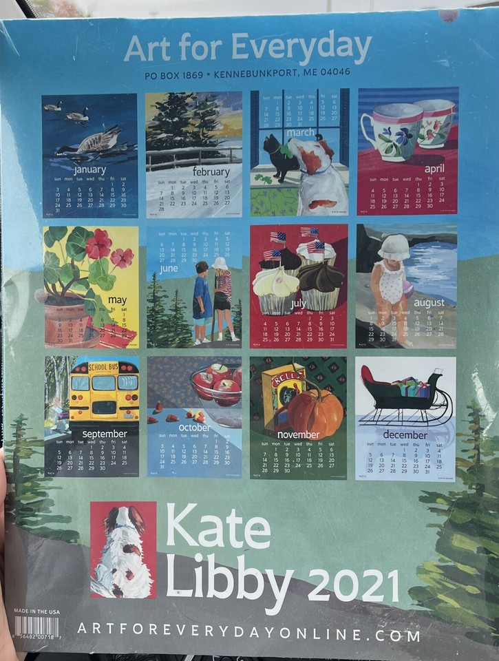 Unopened Kate Libby 2021 poster calendar complete Art for Everyday NWT ...