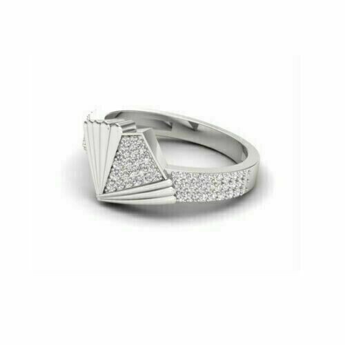 2Ct Round Cut Simulated Diamond Snake Handler Band Ring 14K White Gold ...