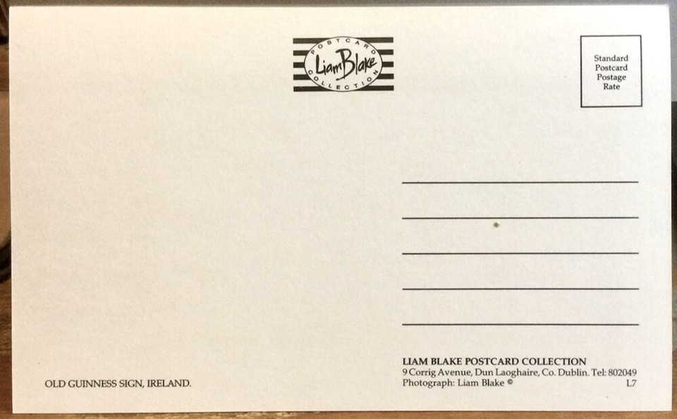 OVERSIZE Irish Postcard GUINNESS IS GOOD FOR YOU Sign Liam Blake Dun ...