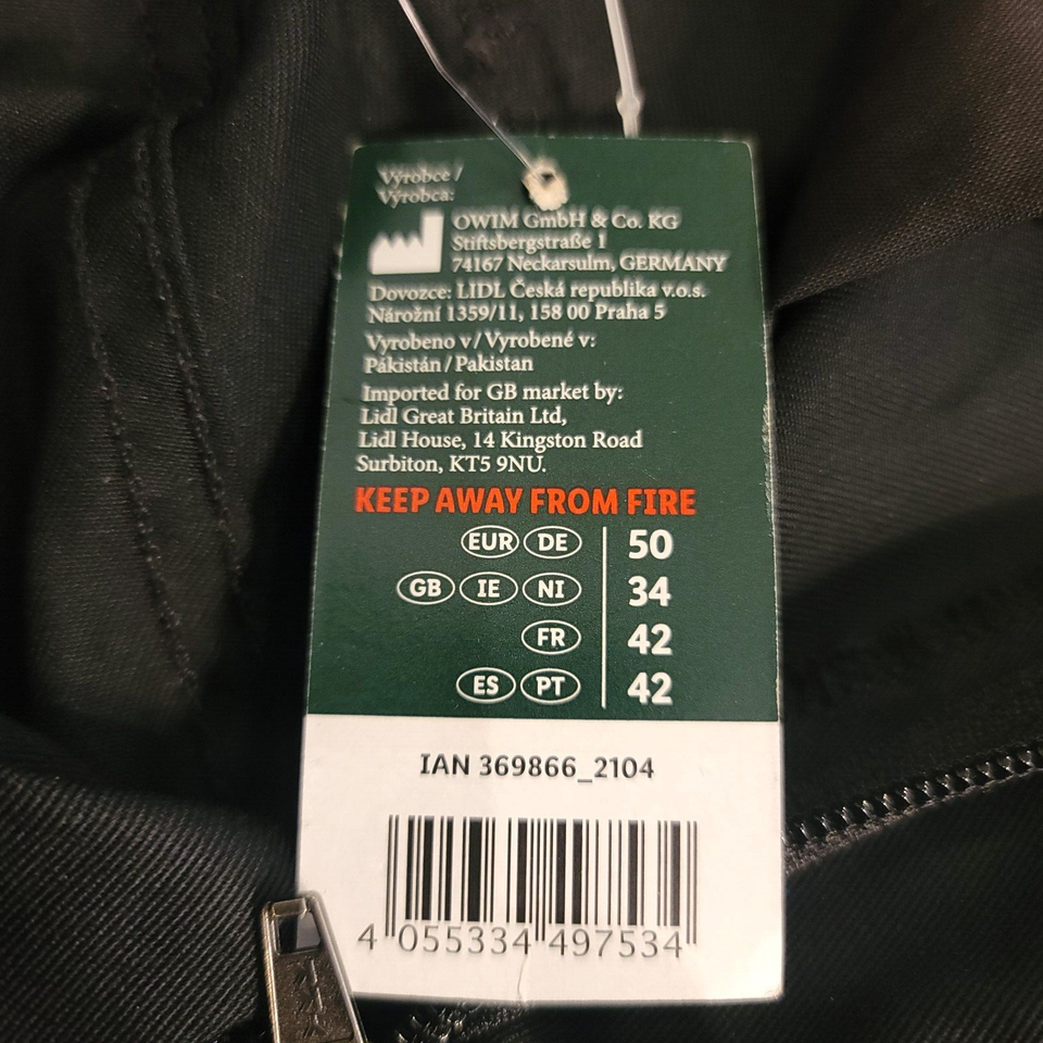 Parkside Mens Work Pants Trousers Size 34x32 Gray & Black Cargo Utility ...