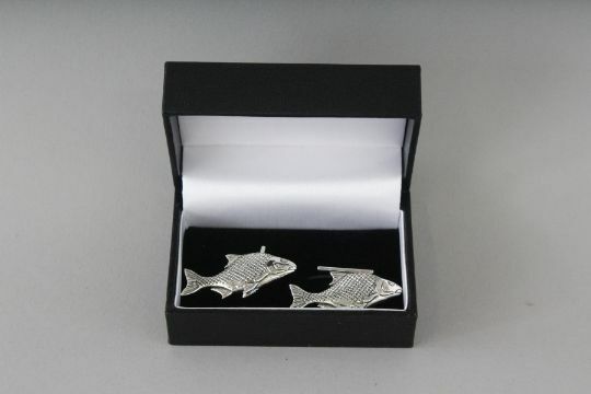 FINE SOLID SILVER FISH CUFFLINKS | eBay