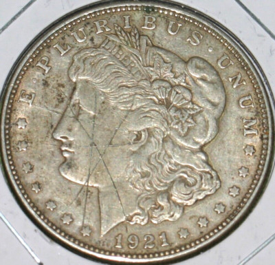1921-D Morgan Silver Dollar - Obverse Scratches | eBay