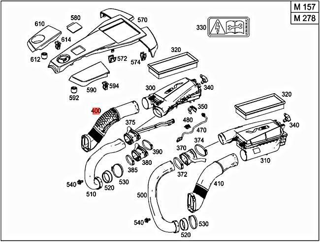 Genuine MERCEDES C216 W221 S-CLASS W221 Air intake hose 2780904882 | eBay