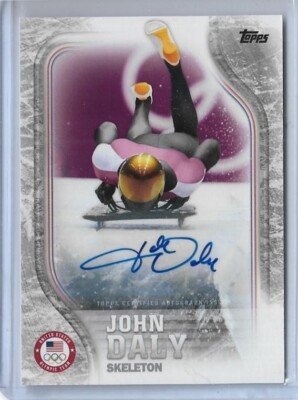 2018 TOPPS OLYMPICS JOHN DALY SILVER AUTOGRAPH SKELETON CARD 50/50 ...