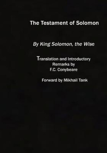 The Testament of Solomon: (Original Version) by King Solomon | eBay