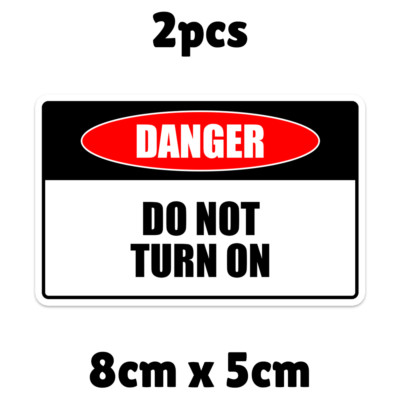 2 x Do Not Turn On Danger Warning Safety Sign Label Sticker Decal ...
