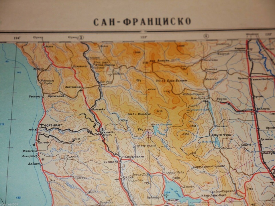 AUTHENTIC Soviet Russian Topographic Map SAN FRANCISCO, CALIFORNIA Ed ...