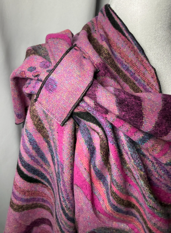 Rapti 100% Cashmere Reversible Loop Shawl, SOFT, Multicolor-Pinks ...