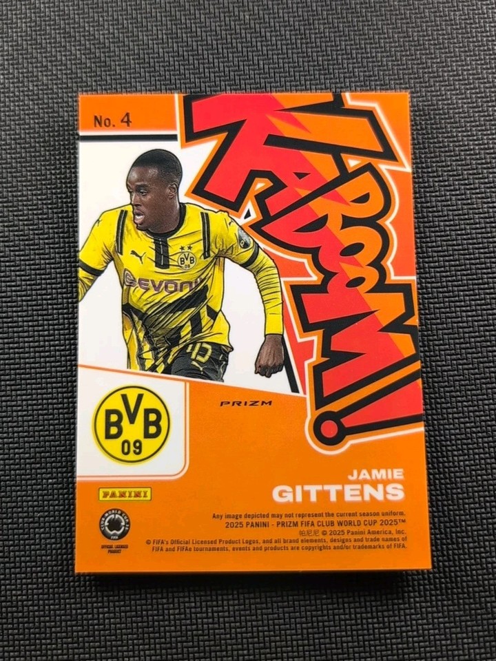 Jamie Gittens 2025 Panini Prizm FIFA Club World Cup Kaboom Prizm SSP #4 ...