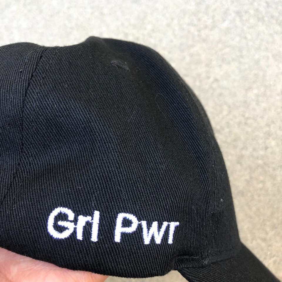 GIRL POWER GRL PWR Baseball Hat Unisex Adult Black Adjustable Cap 100% ...