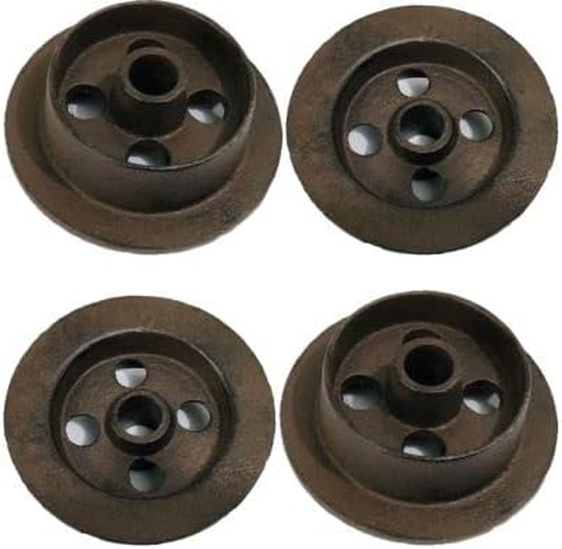 4 Rustic Cast Iron Mining Cart Wheels 5 3/4" Wide Display Track Cart ...