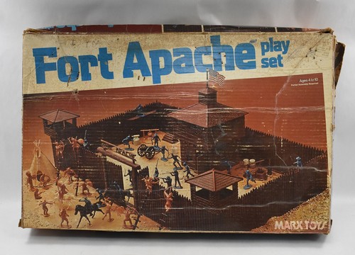 Marx Fort Apache Wild West Cowboys & Indians Huge Vintage Playset #4202 ...