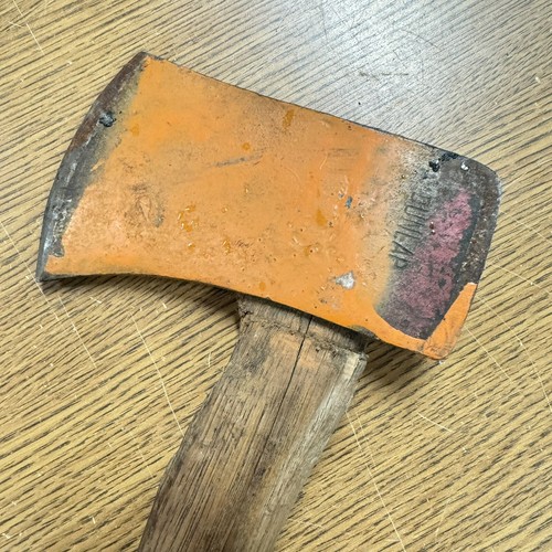 Vintage Dunlap Camp Scout Type Hatchet Axe Orange Coated Wood Handle ...