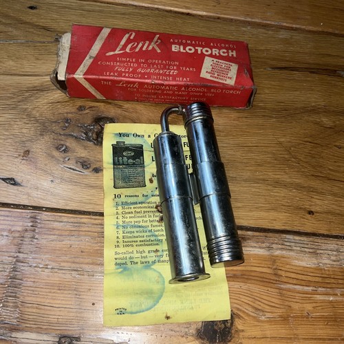 Vintage Lenk Automatic Blow Torch No. 108 W/ Original Box ...