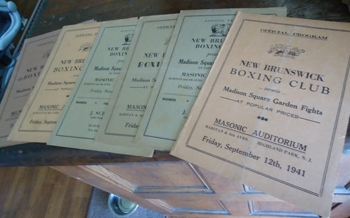 6 Vintage Boxing Programs Pre WW2 New Brunswick NJ Madison Square ...