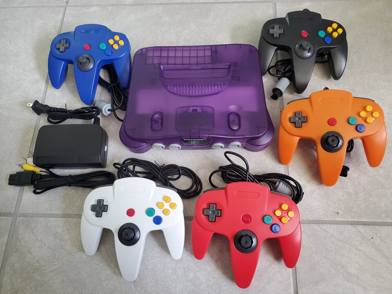 clear purple Nintendo 64 N64 Console Controllers Games Bundle Lot ...