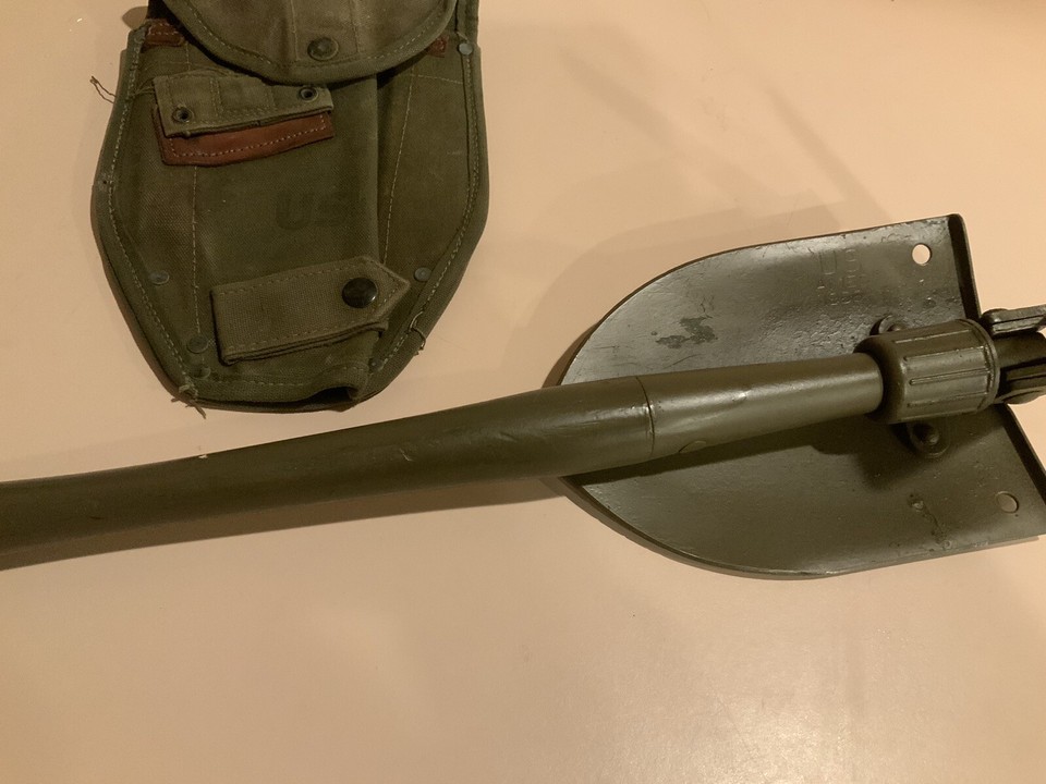 US Army Ames 1966 Shovel With Pick Axe Vietnam Era W/Canvas Cover ...