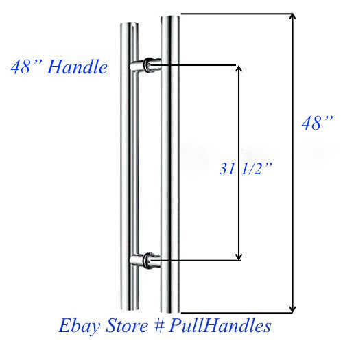 48" Pull Door Handle hardware Stainless Steel Entry Entrance front ...