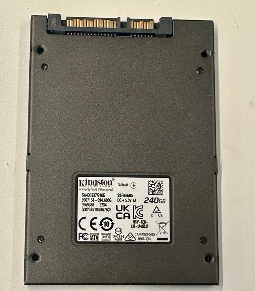 Kingston 2.5 240GB SSD Hard Drive PC Computer Used Tested NTFS ...