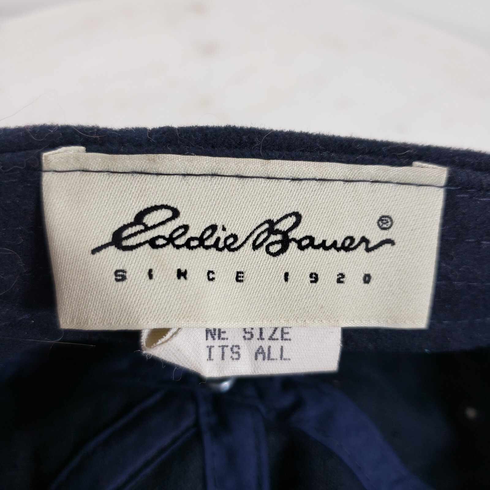 Vintage Eddie Bauer Hat Baseball Cap Navy Blue Cotton… - Gem