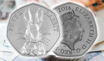 RARE 2016 collectible Beatrix Potter Peter Rabbit Half Whisker 50p coin ...