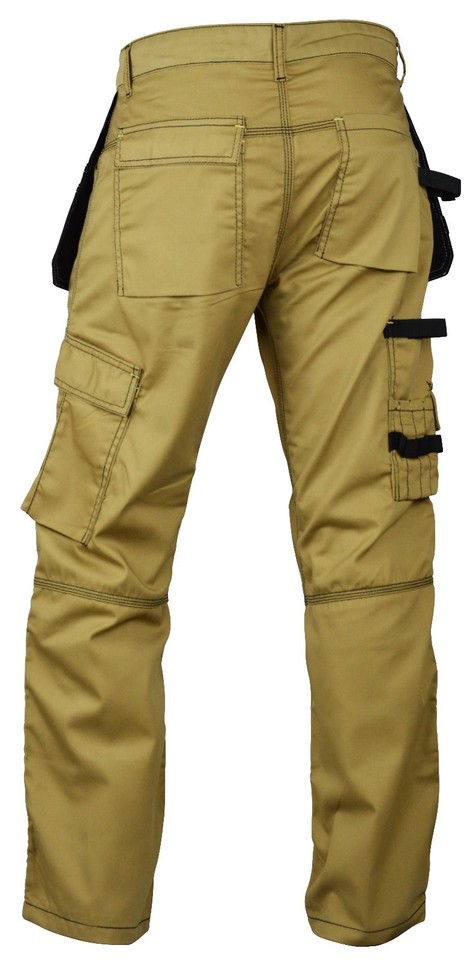Mens Construction Cordura Knee Reinforcement Workwear Trousers Utility ...