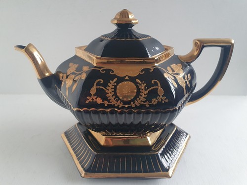 VINTAGE ART DECO STYLE HEXAGONAL TEA POT & STAND | eBay