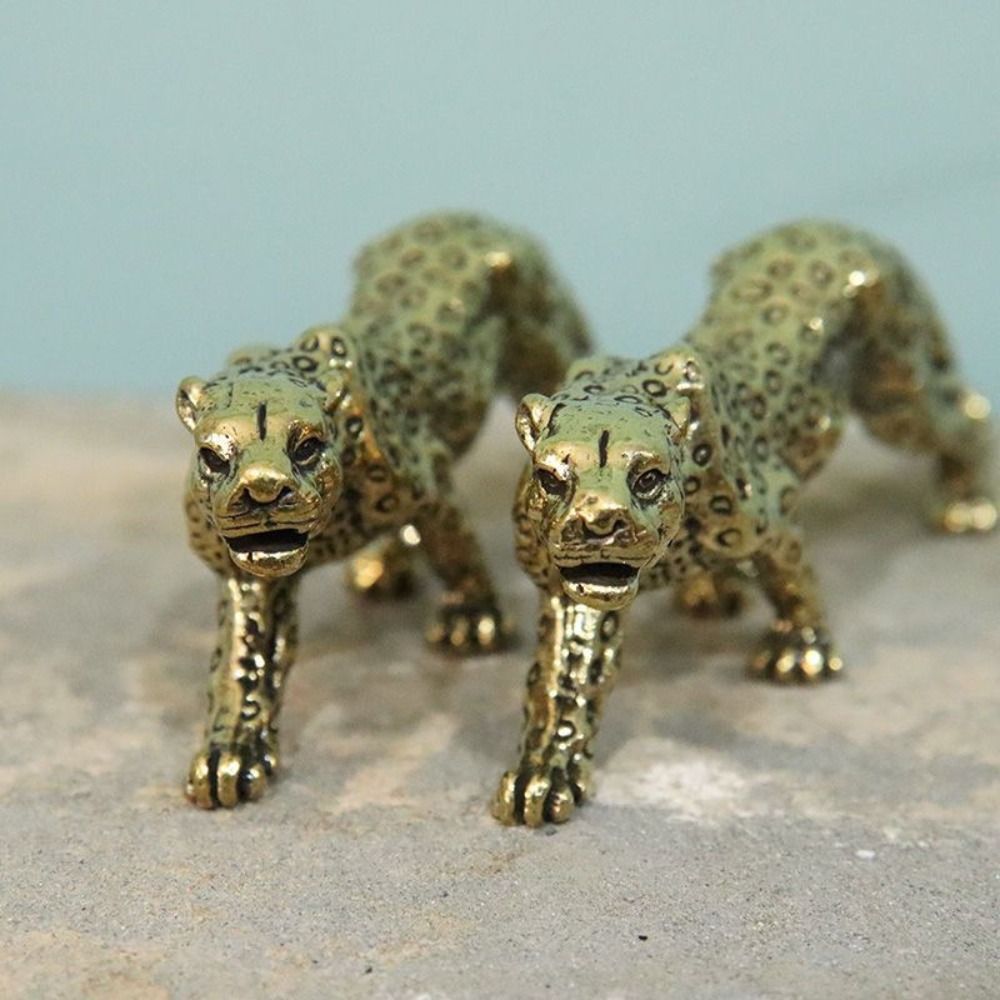 Lucky Animal Leopard Figurines Brass Brass Leopard Miniatures Collectibles | eBay