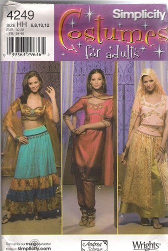 Simplicity Sewing Pattern 4249, Adult Belly Dance Costumes , Size 6 ...