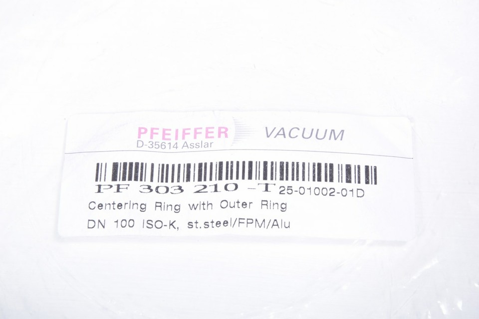 PFEIFFER VACUUM PF 303 210, Centering Ring DN 100 ISO-K - NEW | eBay