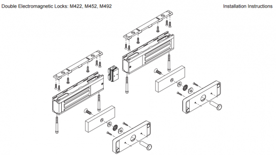 Allegion/Schlage m492 12/24V Double M490 Maglock Door Kit (Finish 626 ...