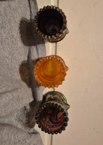 Vintage CARNIVAL Iridescent Glass TOOTHPICK HOLDER INDIAN Chief lot of ...