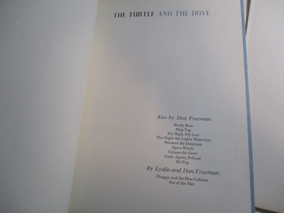 The Turtle and the Dove, Don Freeman, DJ, Literary Guild Edition, 1964 ...