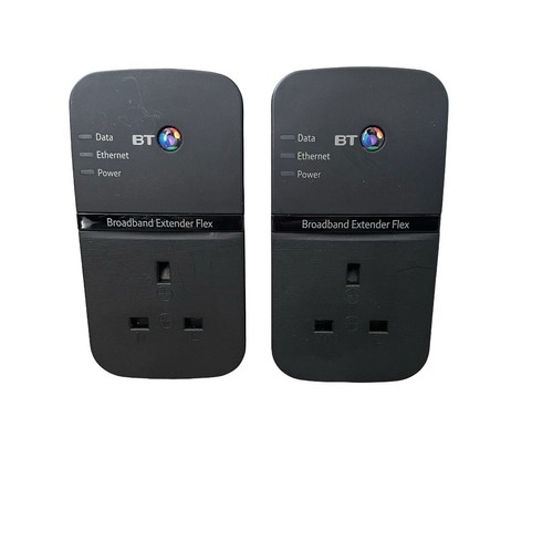 2 x BT Broadband Extender Flex 500 Passthrough Powerline Adapters | eBay UK