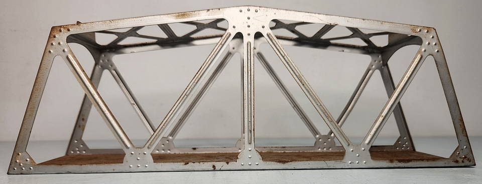 1950's Marx Illinois Central Metal Train Trestle Bridge WEATHERED 18"L ...