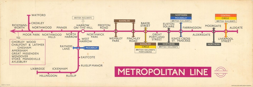 Metropolitan Line carriage diagram. Print code 359/813Z/1500(R) 21x62cm ...