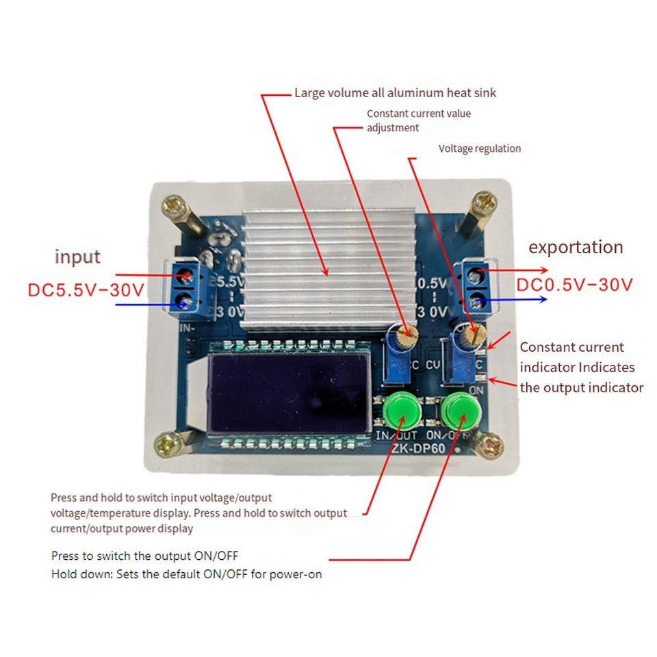 Adjustable Power Supply Buck-Boost Power Module Constant Pressure Power ...