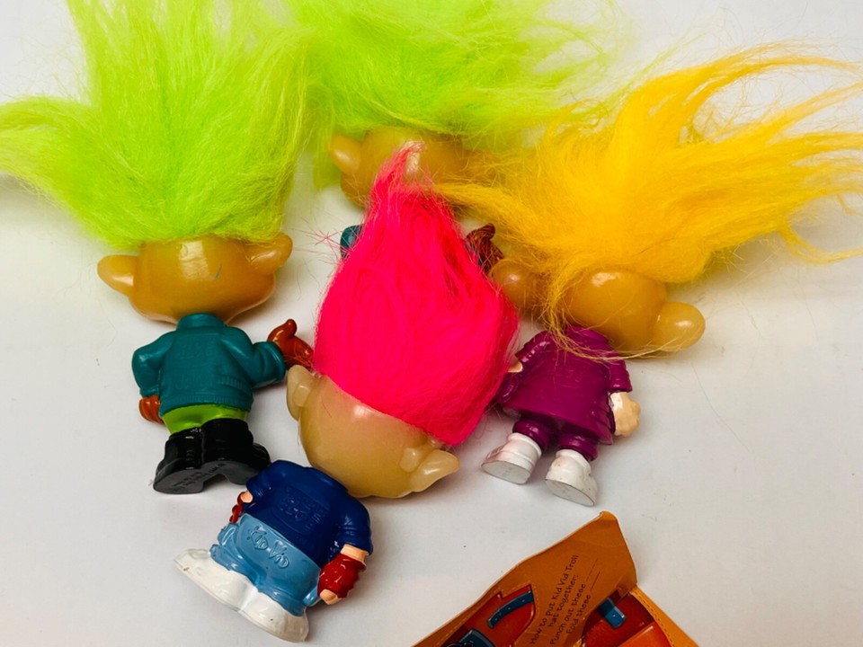 Vintage 1990s Burger King Kids Club Glow in the Dark Troll Doll set of ...