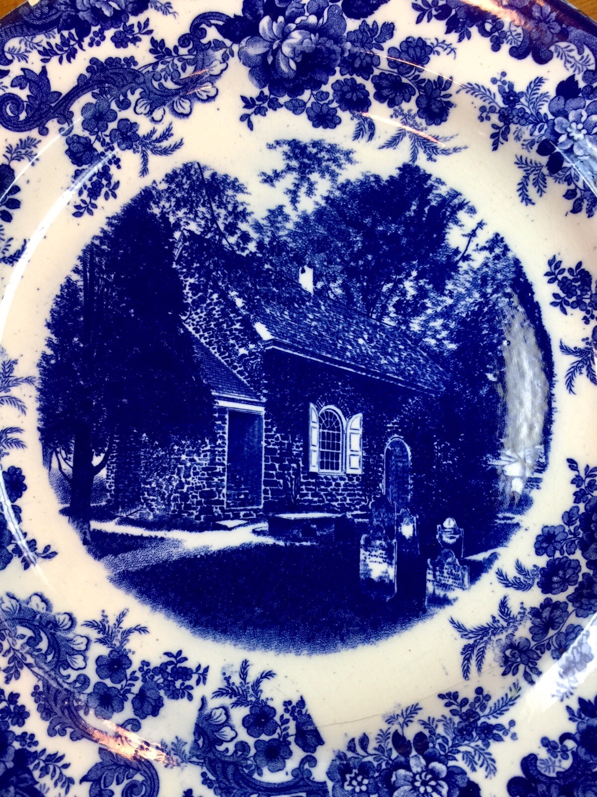 Mintons England Flow Blue Plate Set 4 - Philadelphia PA Wright Tyndale ...