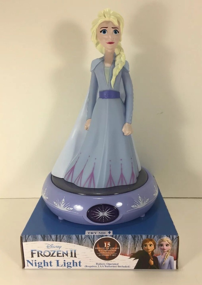 NEW Disney FROZEN 2 II ELSA Figure NIGHT LIGHT Auto Shut-Off Child-Safe ...