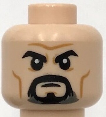 Lego New Light Nougat Minifigure Head Dual Sided Black Eyebrows and ...