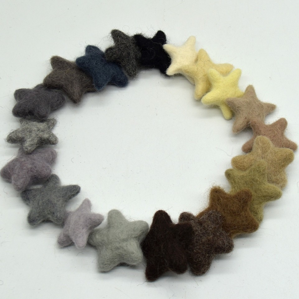 100% Wool Felt Stars - Handmade - Felted Stars - Assorted Colours | eBay