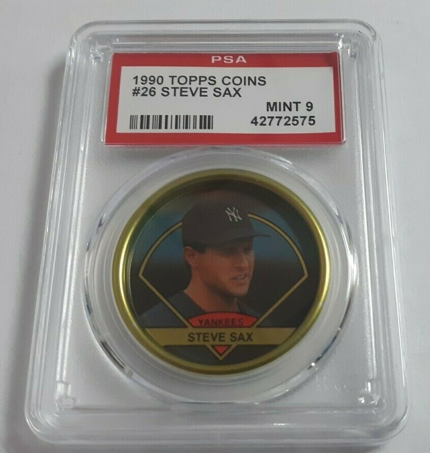 1990 Topps Coins #26 Steve Sax Graded PSA 9 Mint Pop 3 Only 4 Higher | eBay