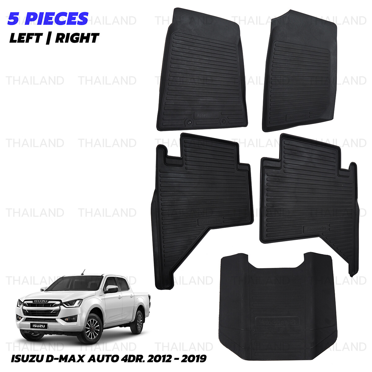 Fits Isuzu D-Max Dmax 2012 '19 RHD Set Rubble 3D Floor Mat Automatic ...