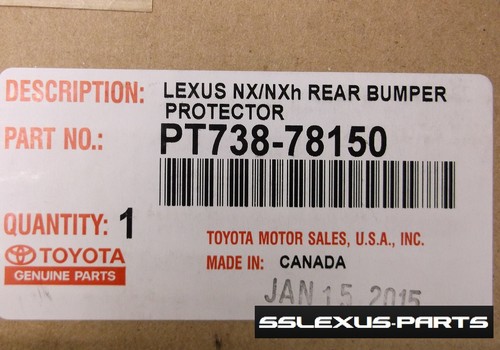 Lexus NX300 NX300H (2015-2019) OEM Genuine REAR BUMPER PROTECTOR PT738 ...