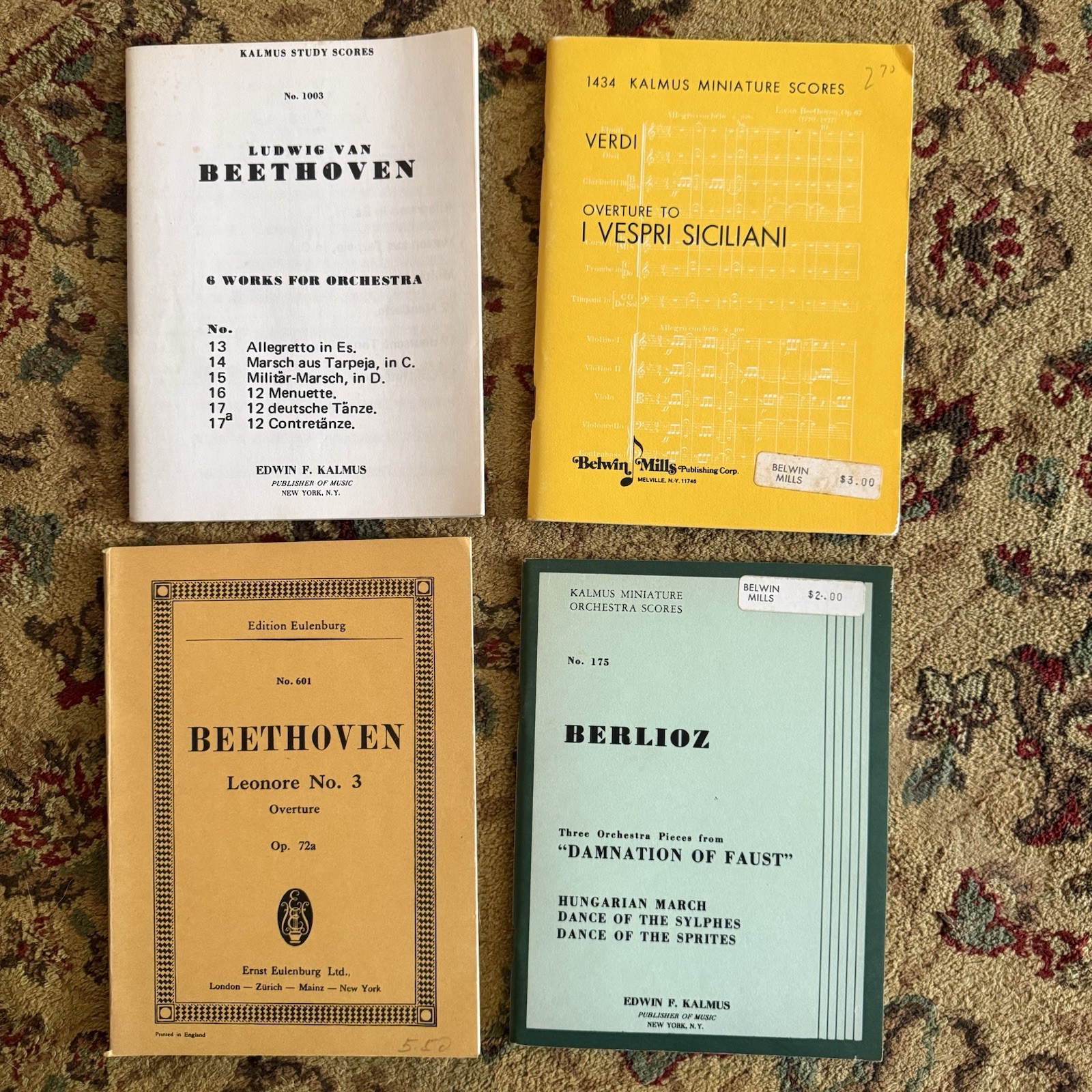 Lot Of 4 Study Scores Beethoven Berlioz & Verdi Orchestral Scores | eBay