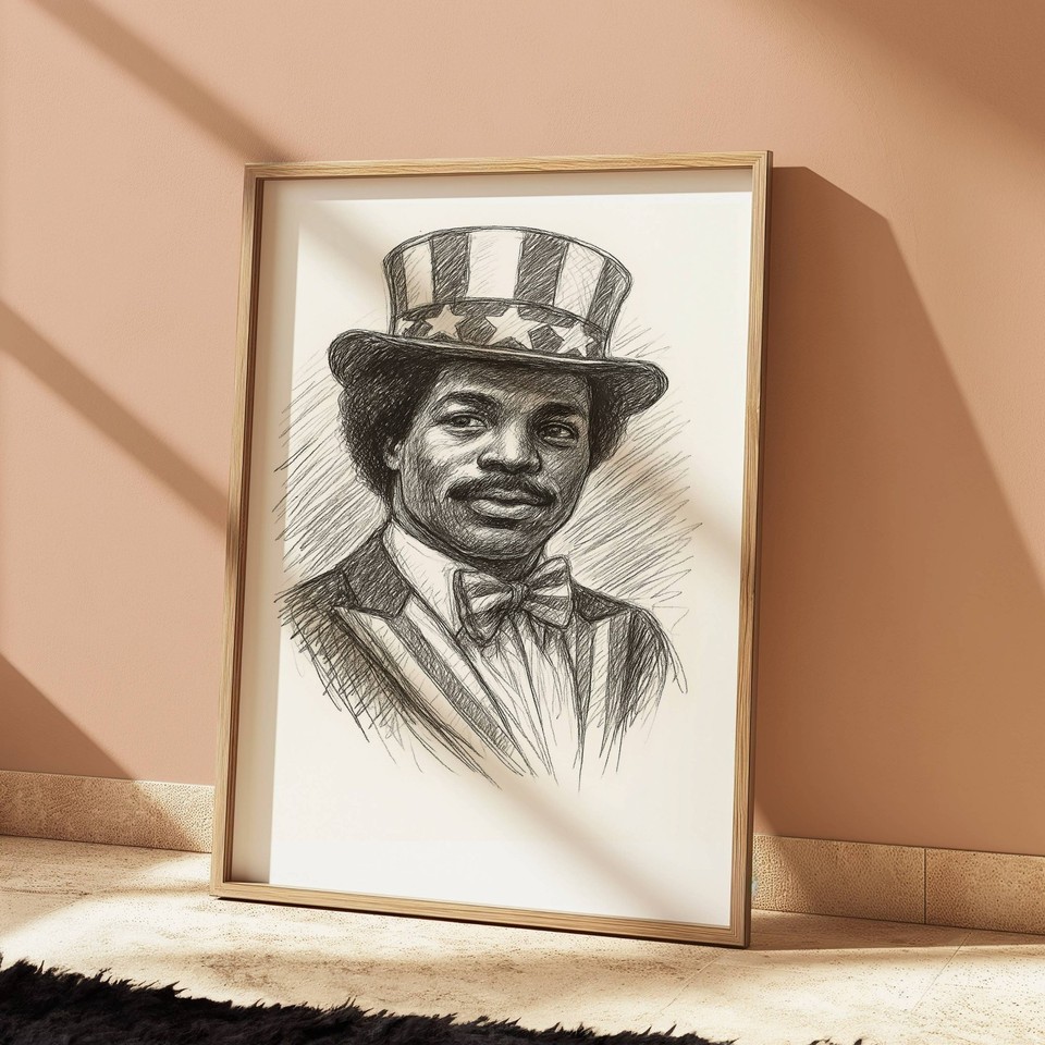 APOLLO CREED ROCKY BALBOA DRAWING PRINT PORTRAIT SKETCH 8" x 10" PRINT ...