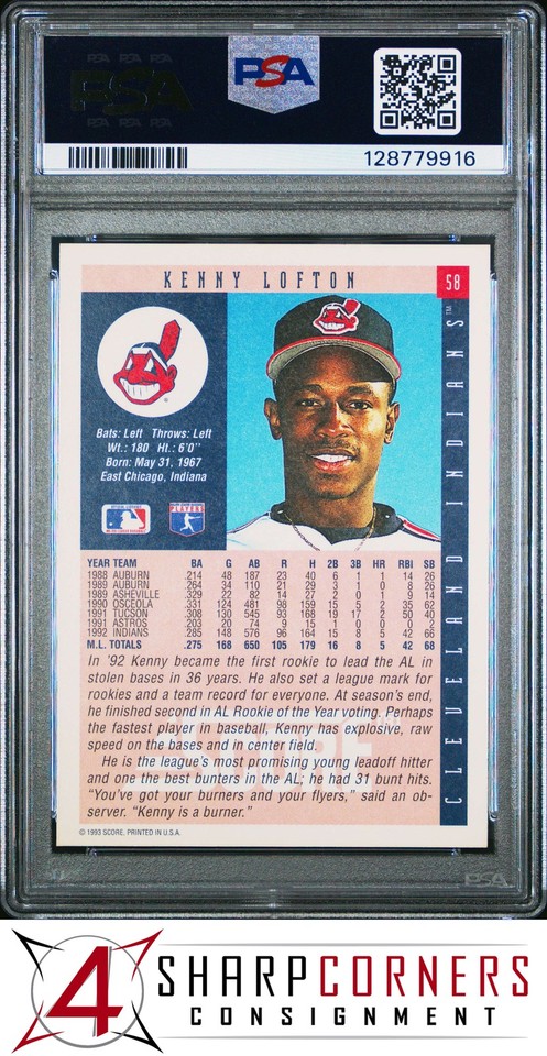 1993 SCORE #58 KENNY LOFTON INDIANS PSA 10 | eBay