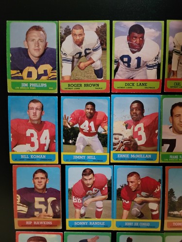 1963 Topps Football Card Lot - 24 Vintage FB Cards - Jim Philips | Dick ...